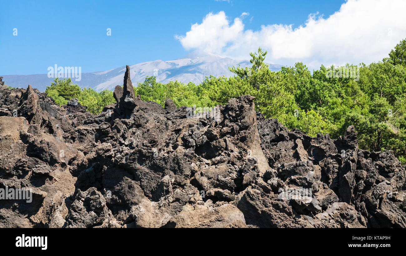 sharp lava stones after volcano Etna eruption Stock Photo - Alamy