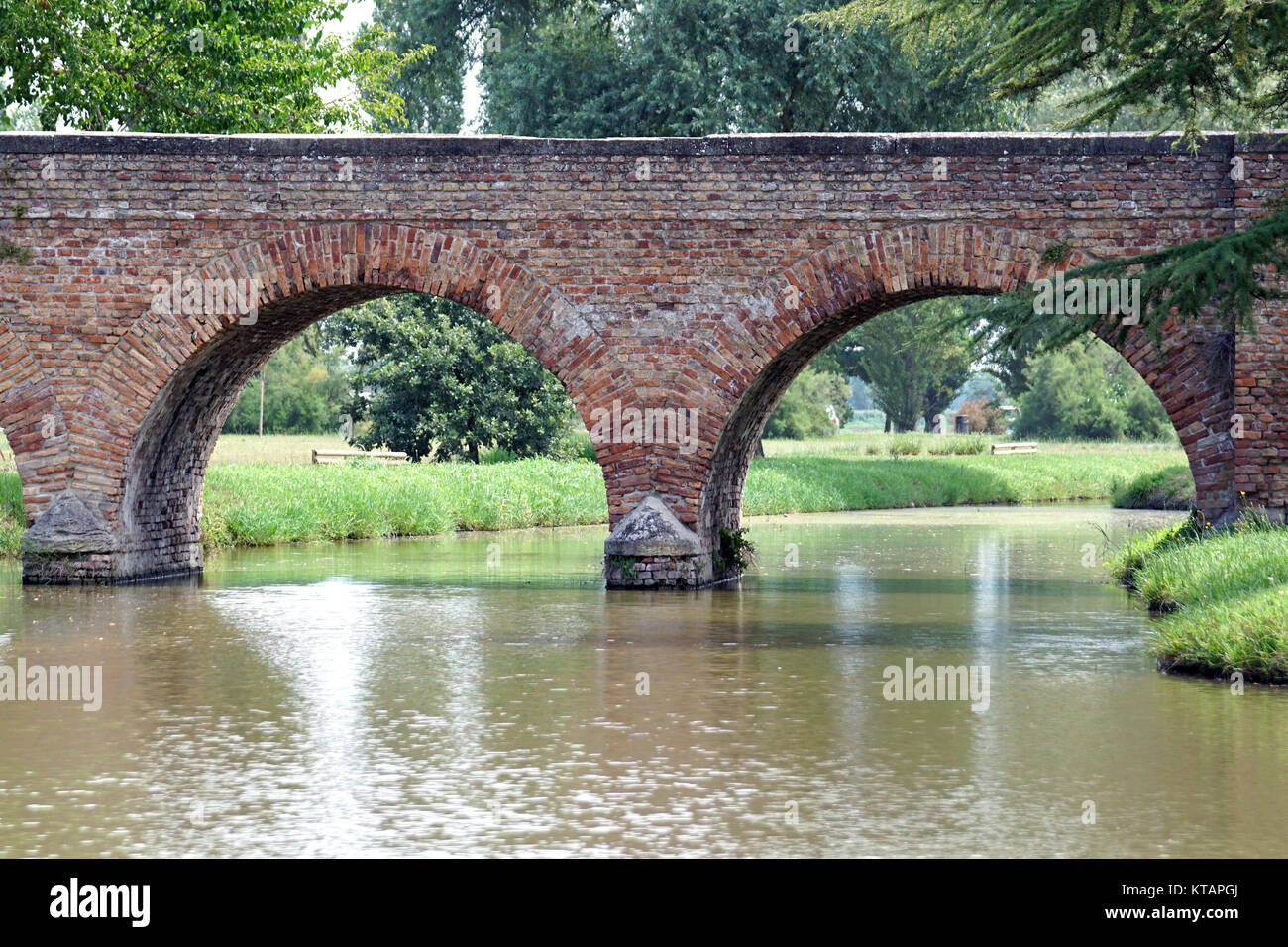 medieval bricks bridge Stock Photo - Alamy