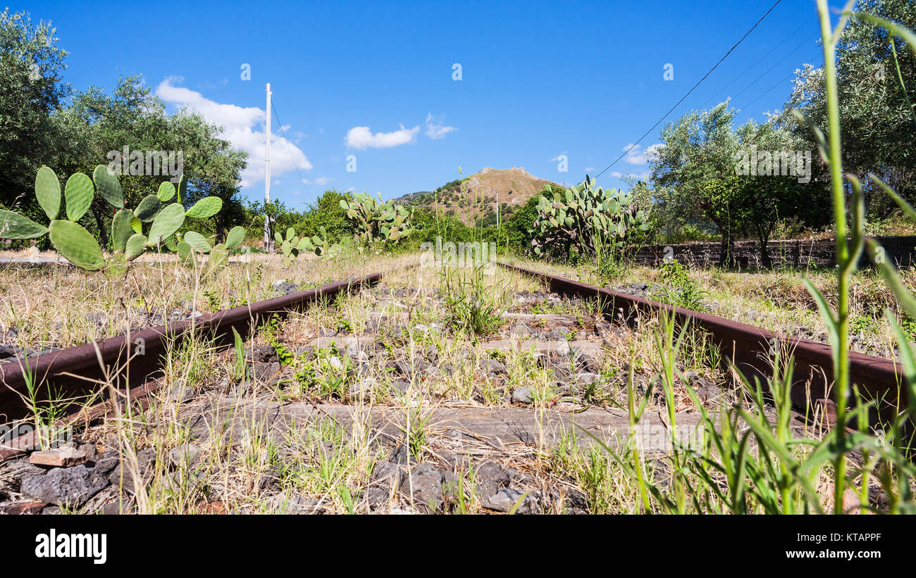 abandoned rural railway in Sicily Stock Photo - Alamy