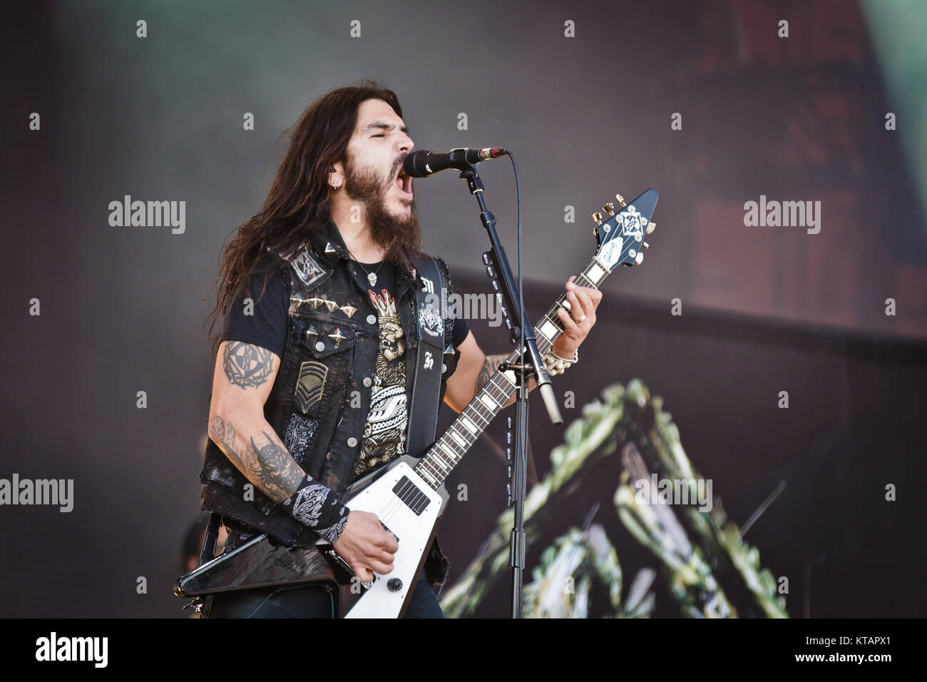The American heavy metal band Machine Head performs a live concert at ...