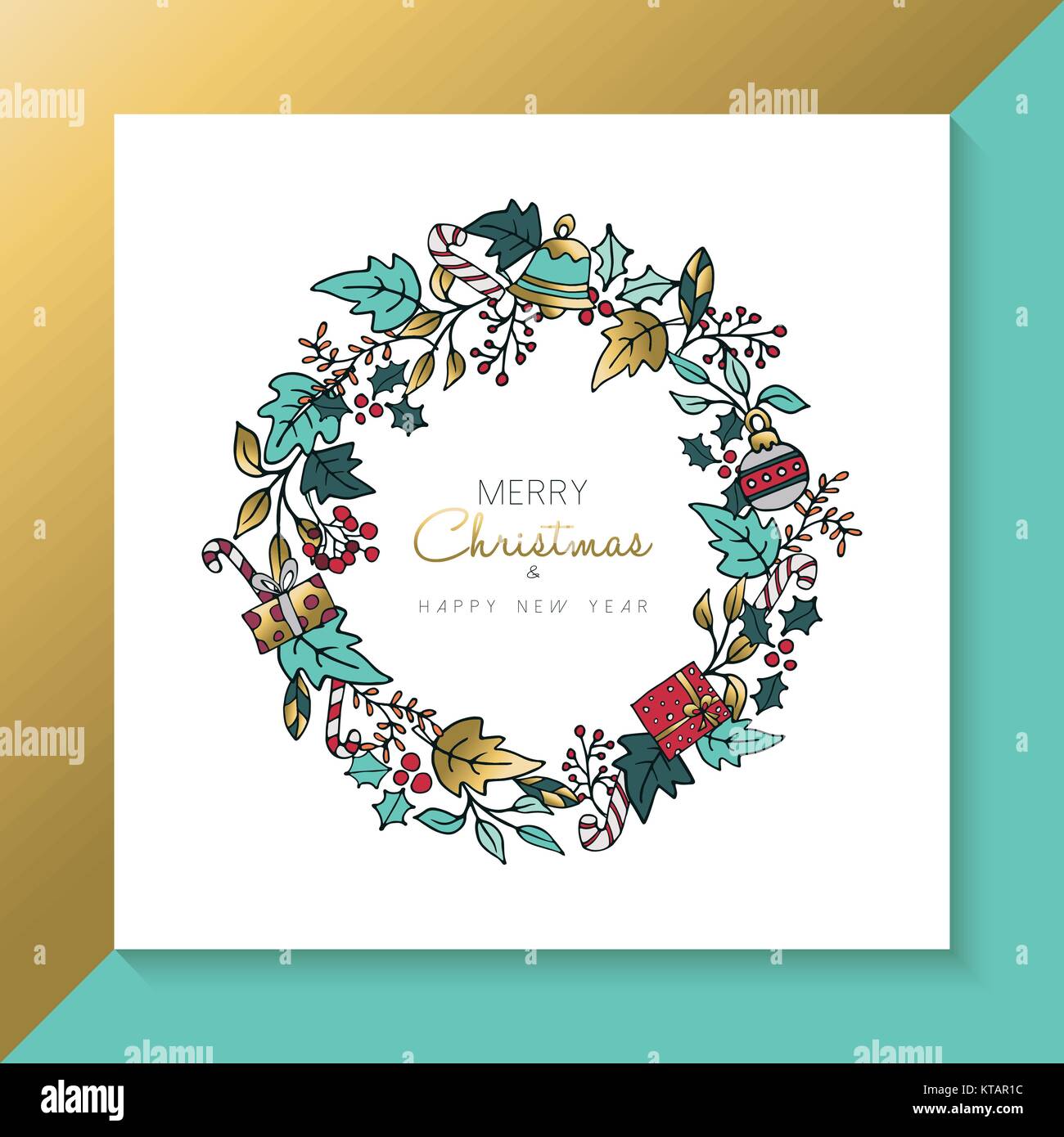 Christmas mistletoe wreath Stock Vector Images - Alamy