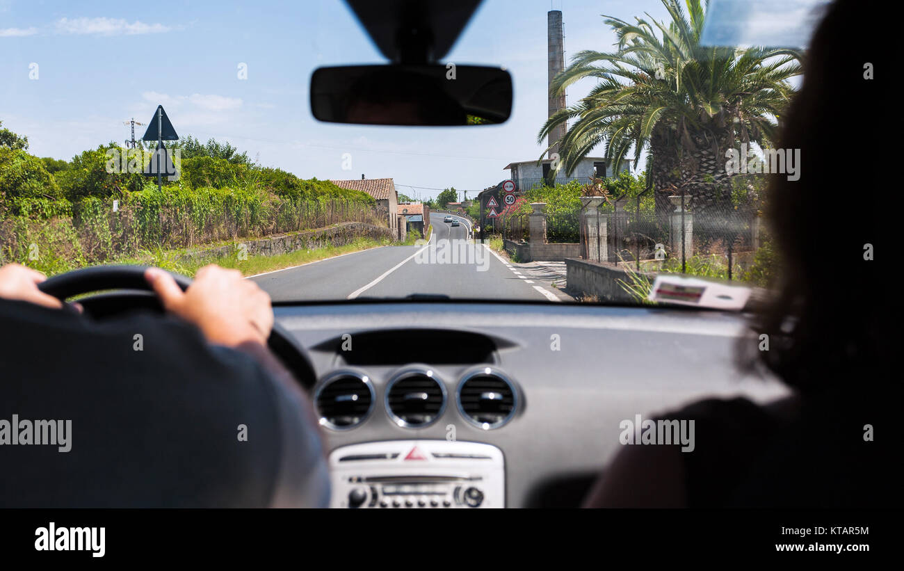 driving a car in rural region in summer Stock Photo - Alamy