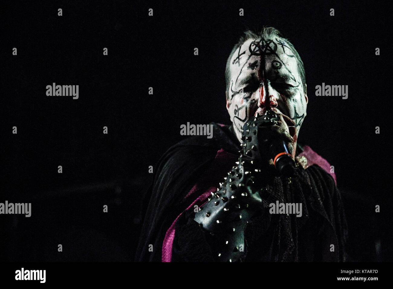 The Norwegian black metal band Mayhem performs a live concert at ...