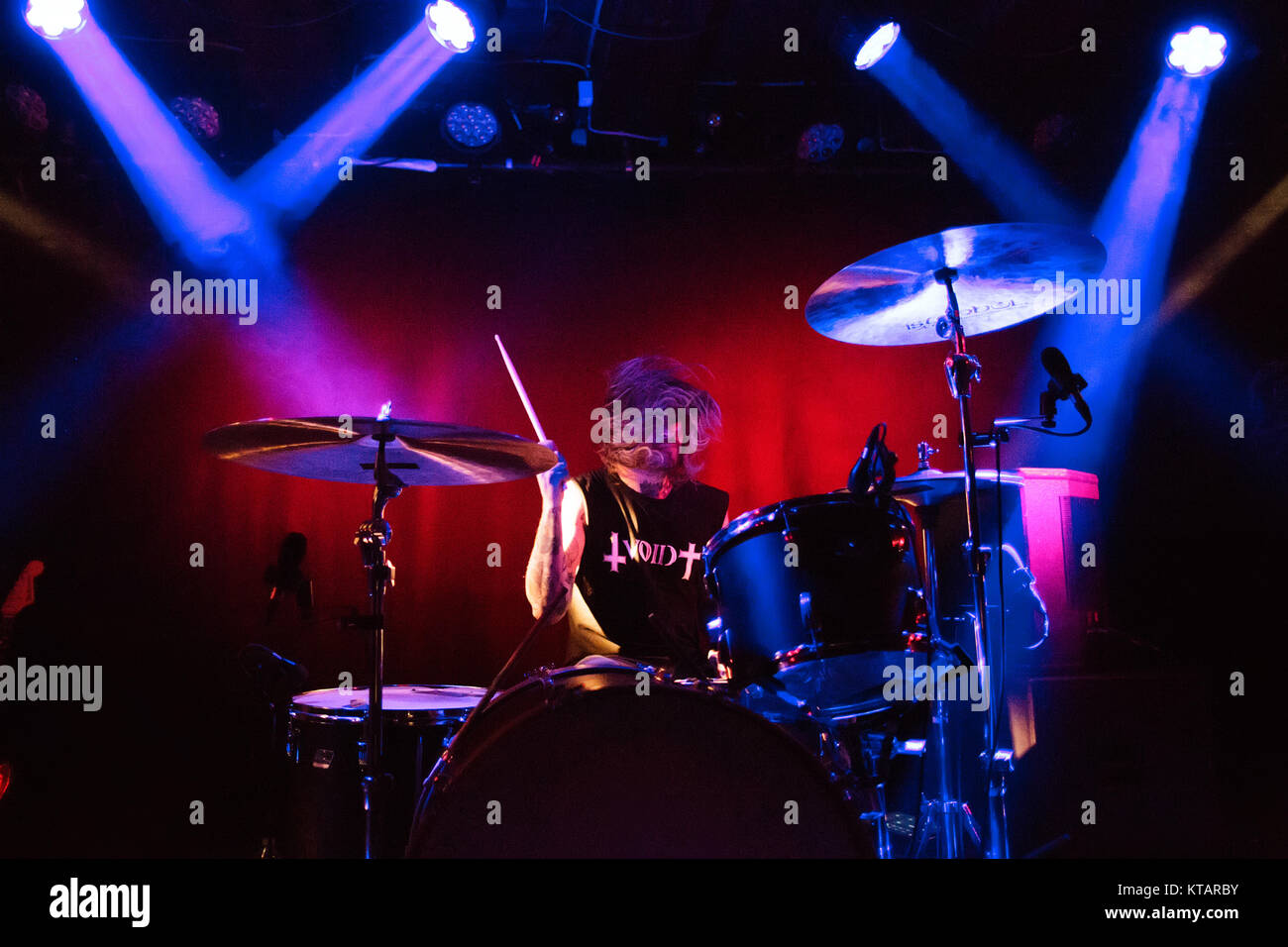 The Canadian noise rock band METZ performs a live concert at Loppen in ...