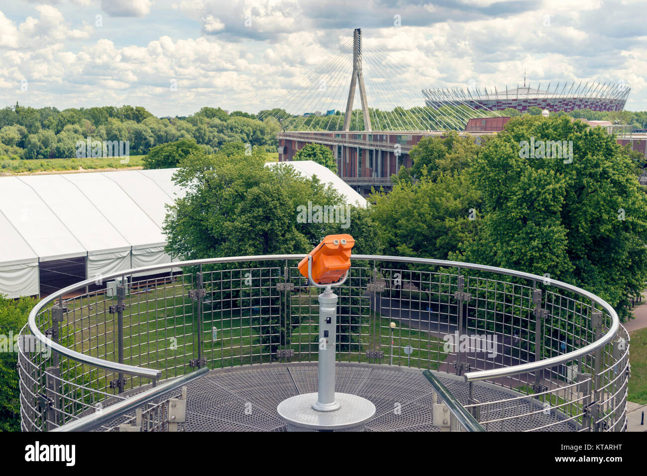 empty observation deck in Warsaw by summer time Stock Photo - Alamy