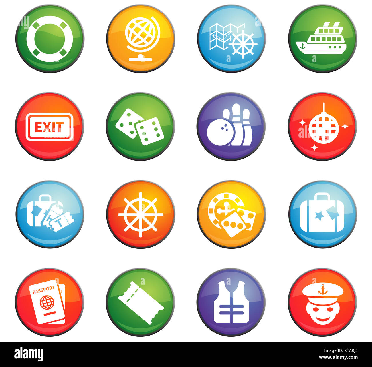 cruise icon set Stock Photo - Alamy