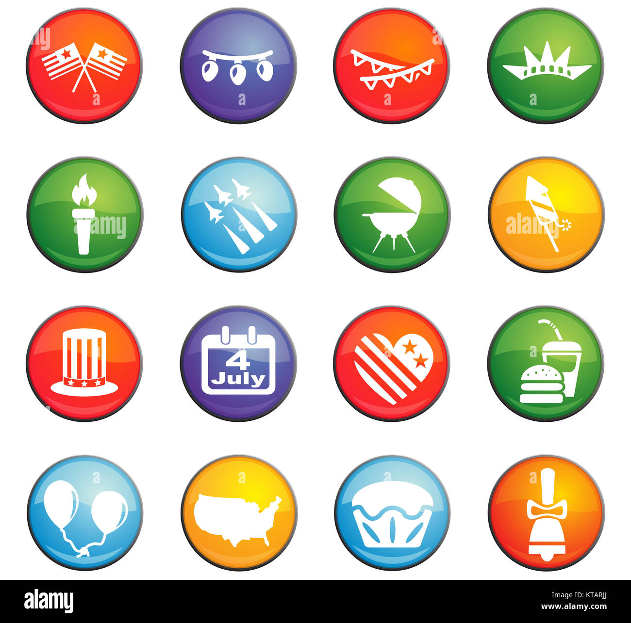 independence day icon set Stock Photo - Alamy