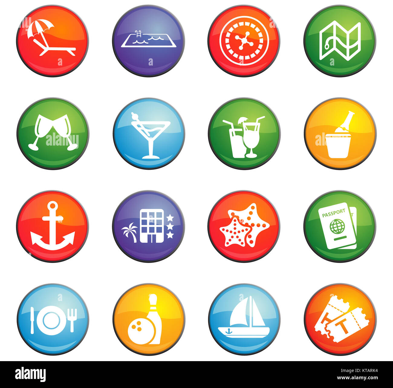 cruise icon set Stock Photo - Alamy