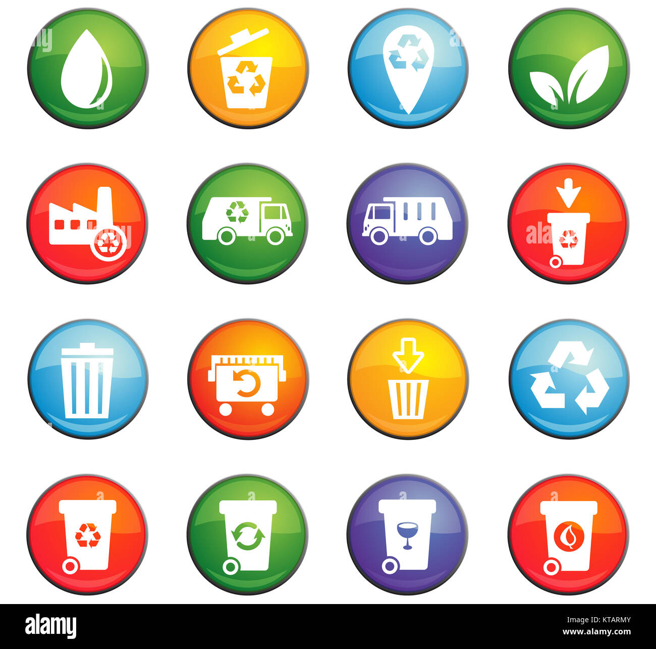 garbage icon set Stock Photo - Alamy