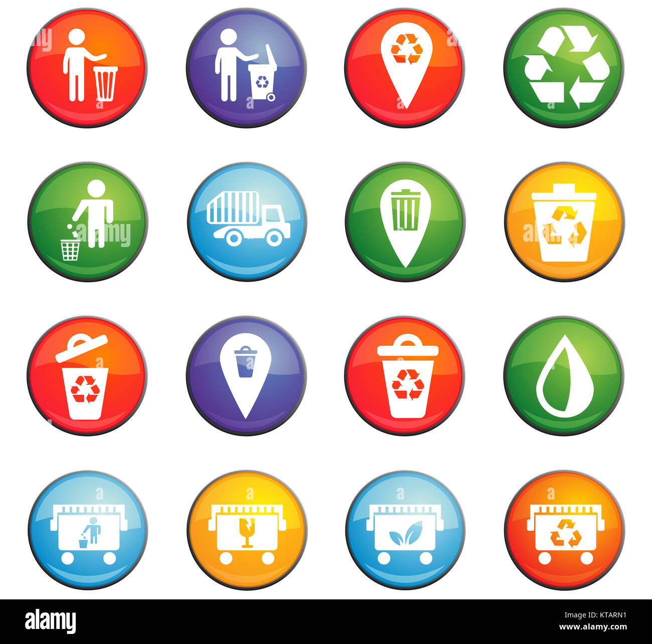 garbage icon set Stock Photo - Alamy
