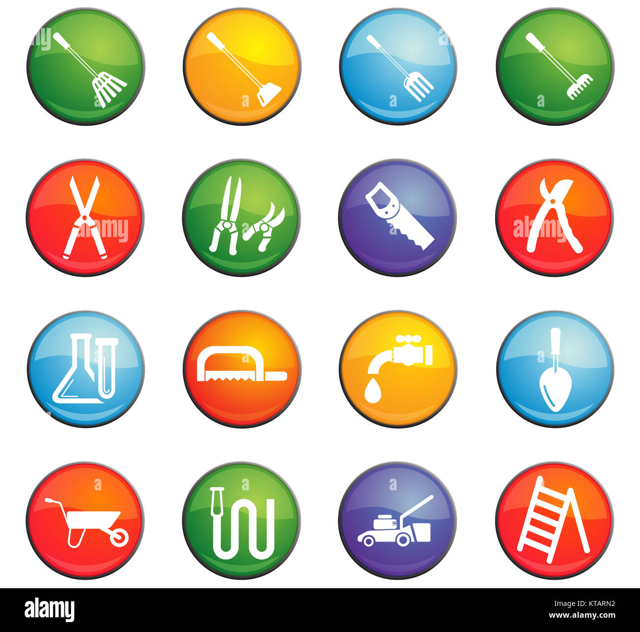 garden tools icon set Stock Photo - Alamy
