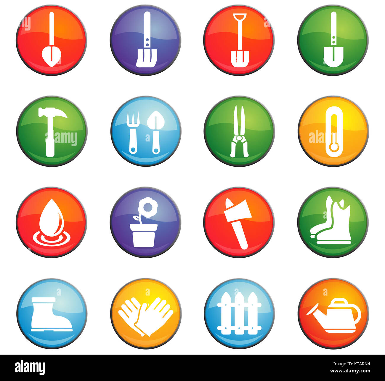 garden tools icon set Stock Photo - Alamy