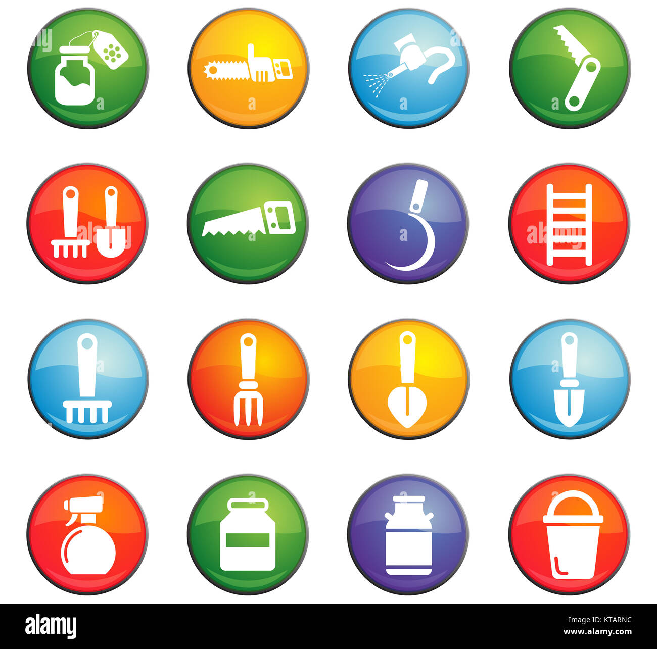 garden tools icon set Stock Photo - Alamy