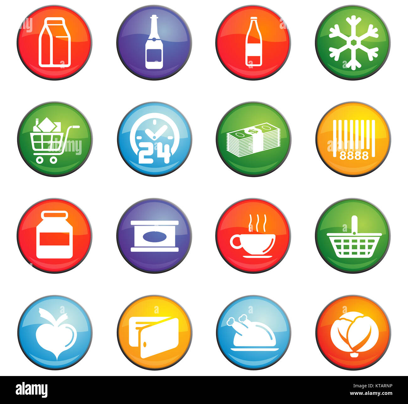 grocery store icon set Stock Photo - Alamy