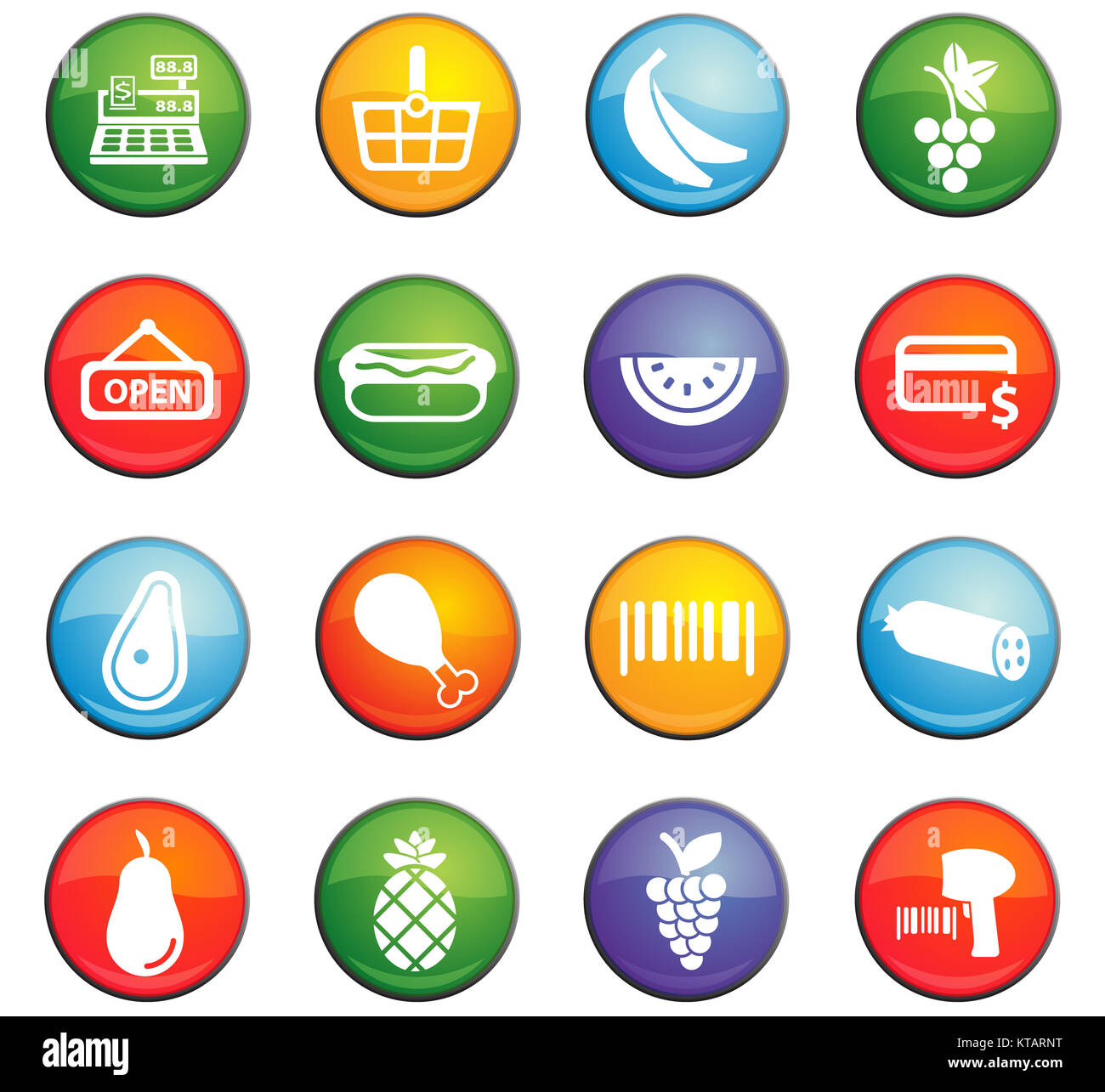 grocery store icon set Stock Photo - Alamy
