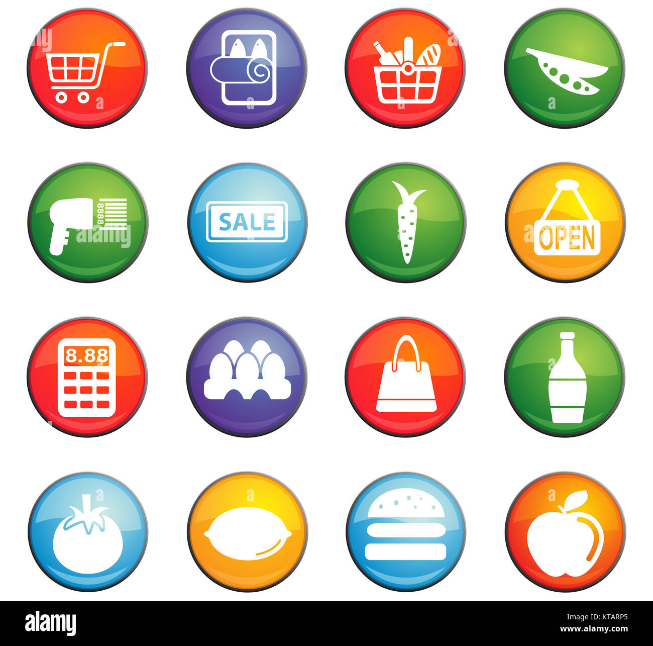 grocery store icon set Stock Photo - Alamy