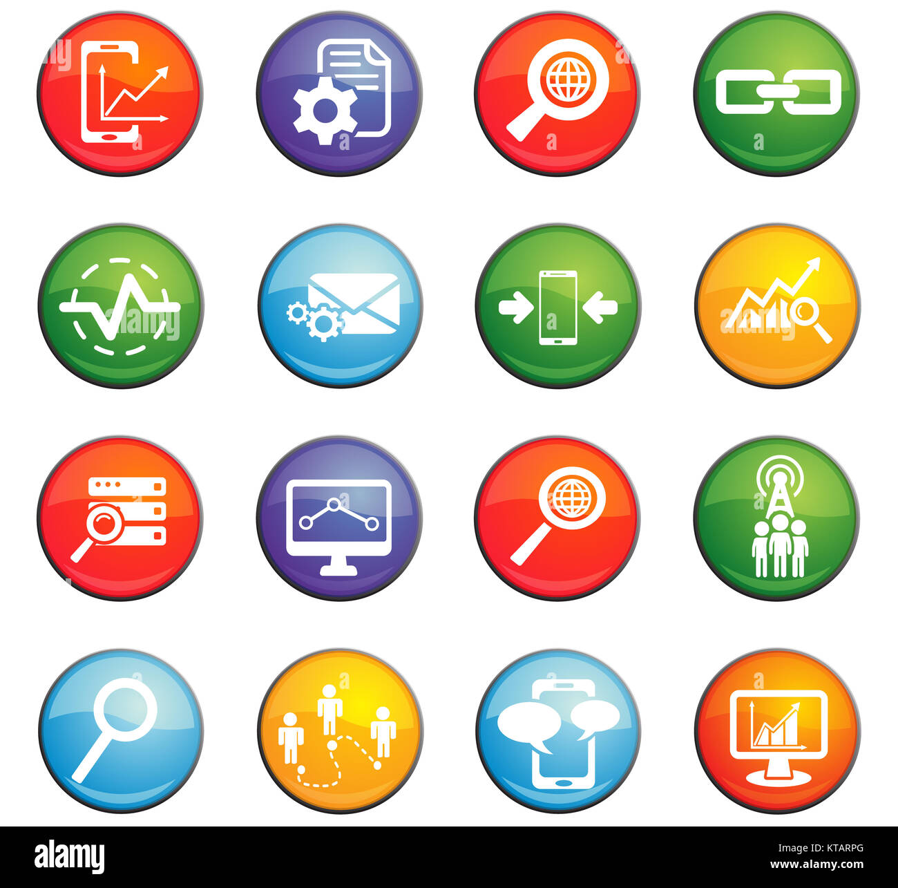 data analytic icon set Stock Photo - Alamy