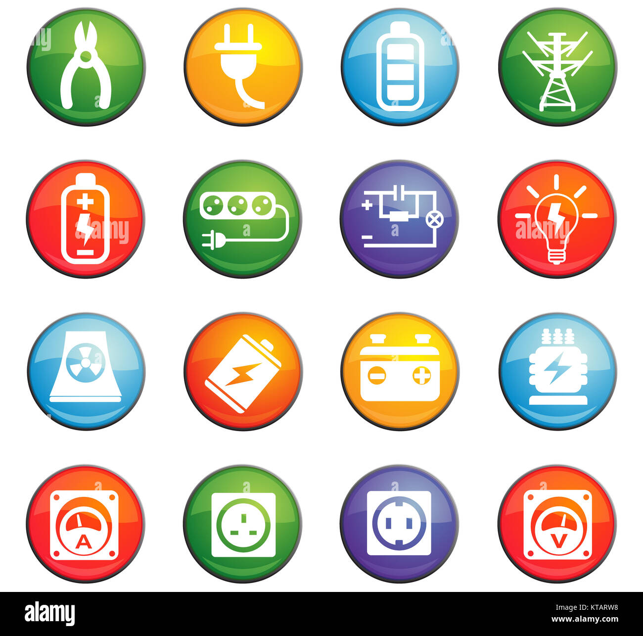 electricity icon set Stock Photo - Alamy