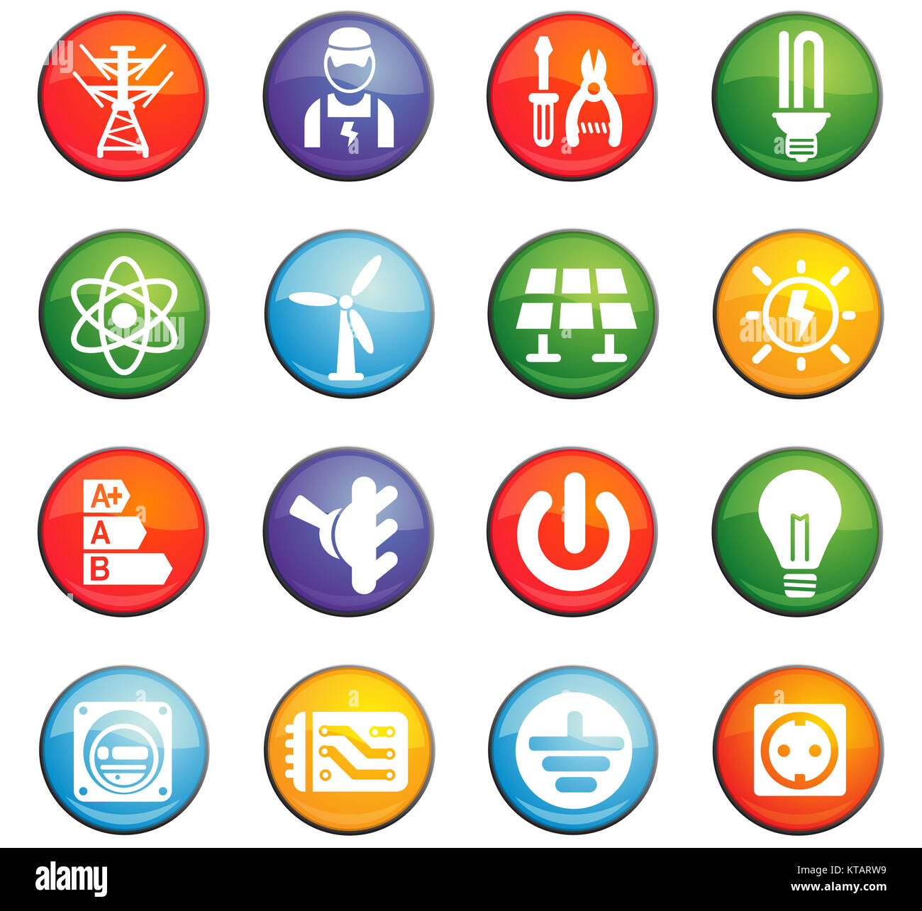 electricity icon set Stock Photo - Alamy