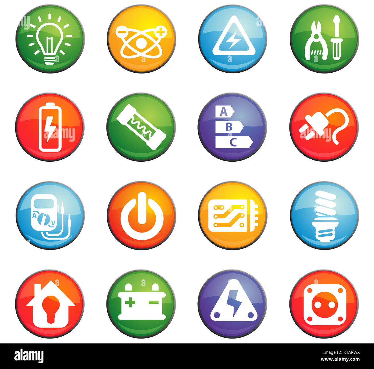 electricity icon set Stock Photo - Alamy