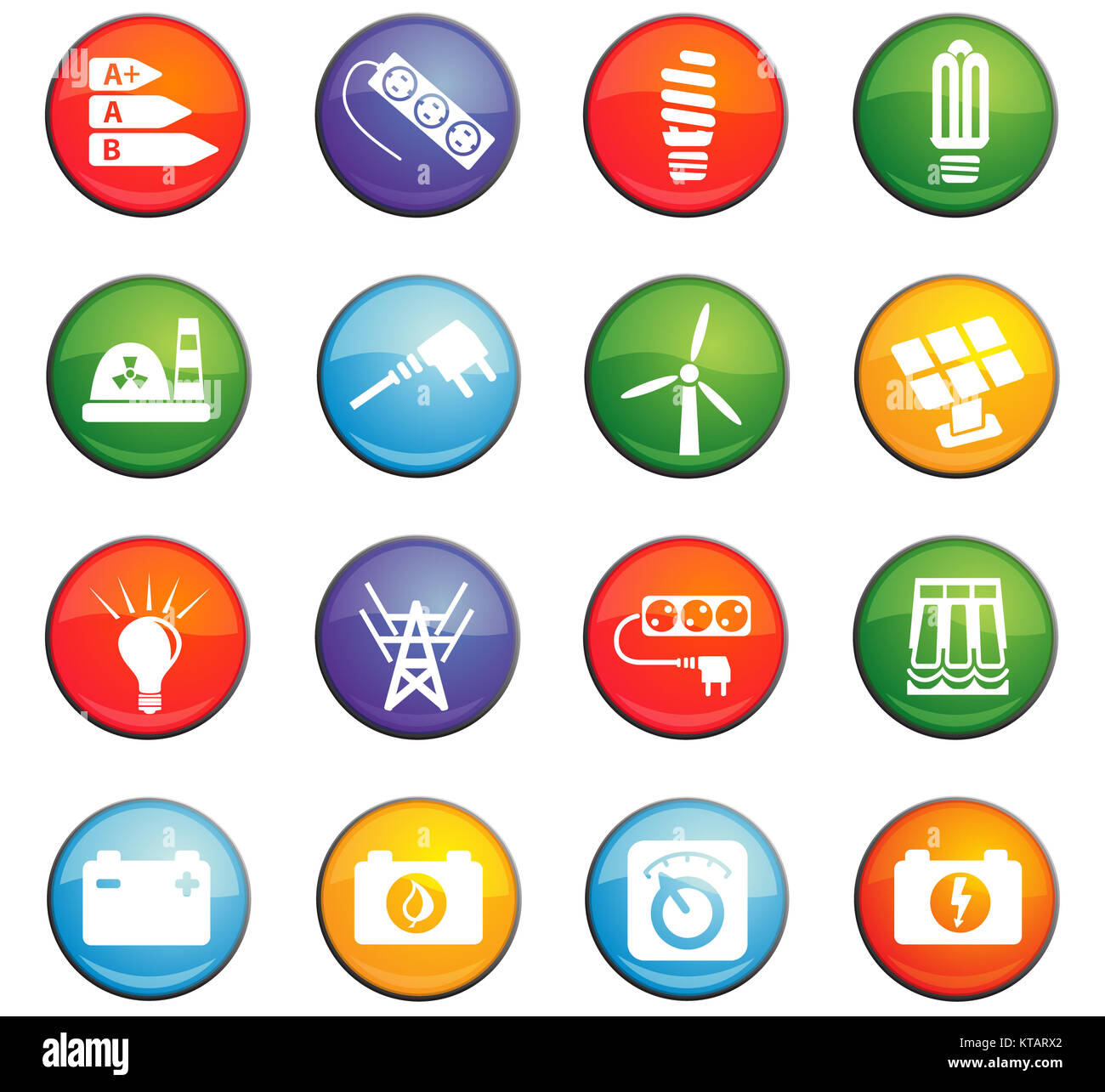 electricity icon set Stock Photo - Alamy