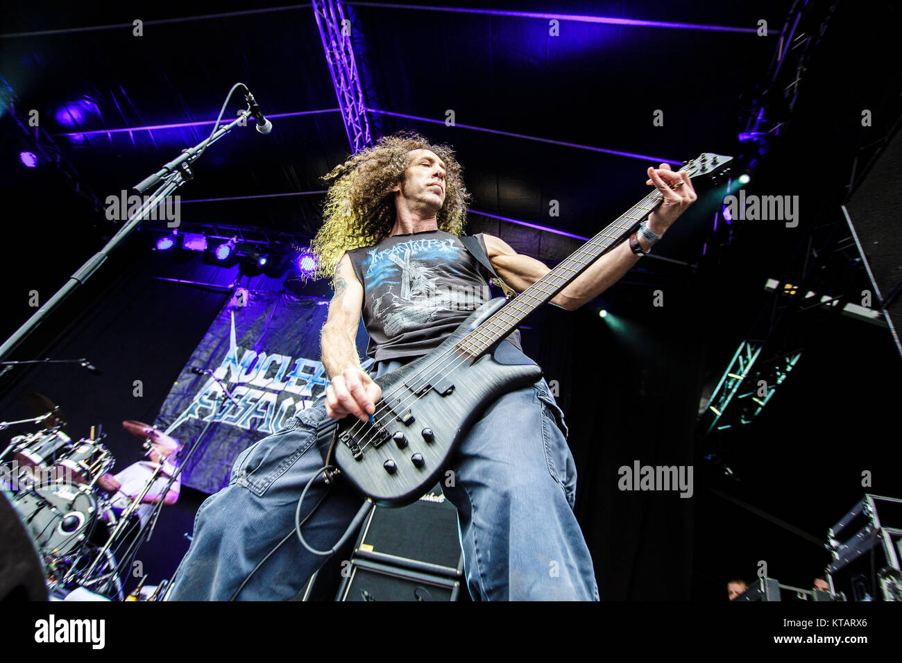 The American thrash metal band Nuclear Assault performs a live concert ...