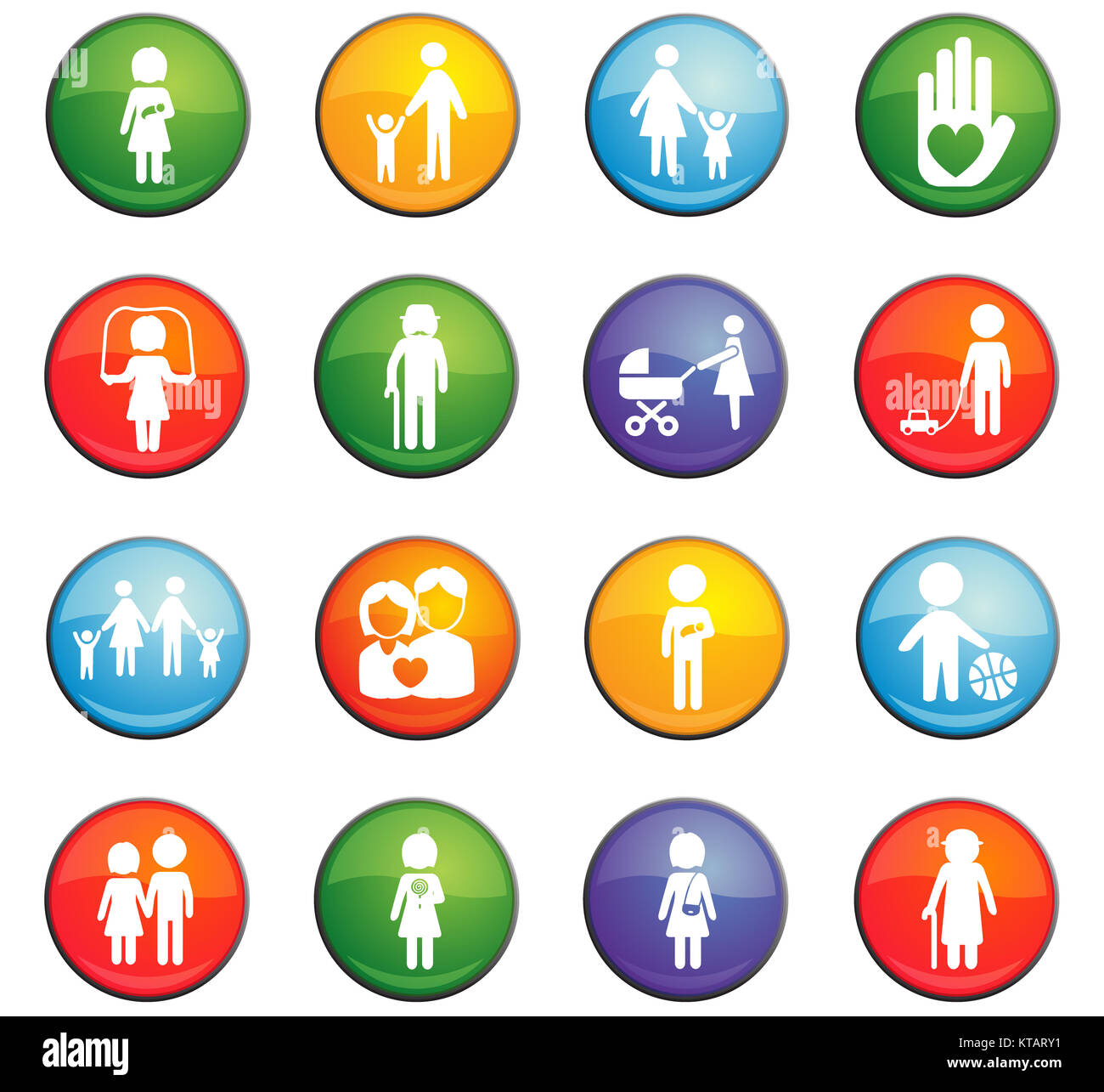 family icon set Stock Photo - Alamy