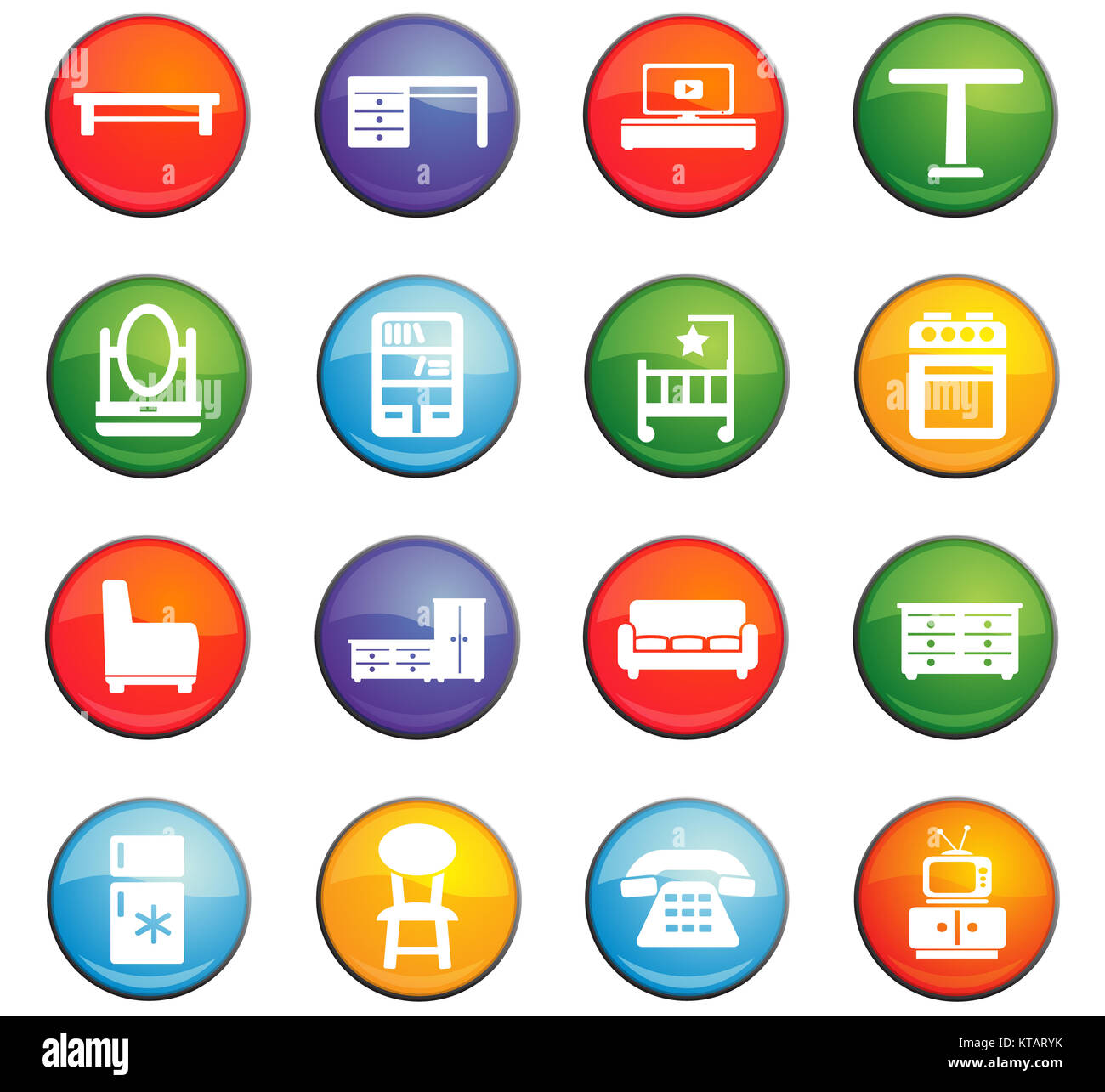 furniture icon set Stock Photo - Alamy