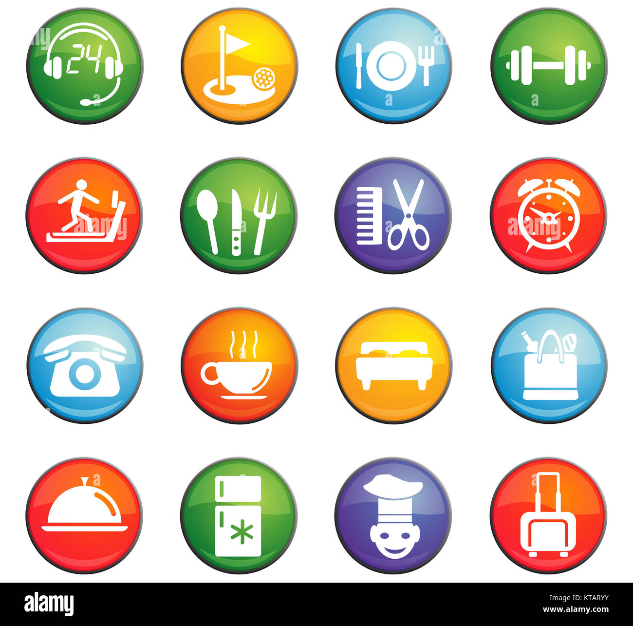 hotel room service icon set Stock Photo - Alamy