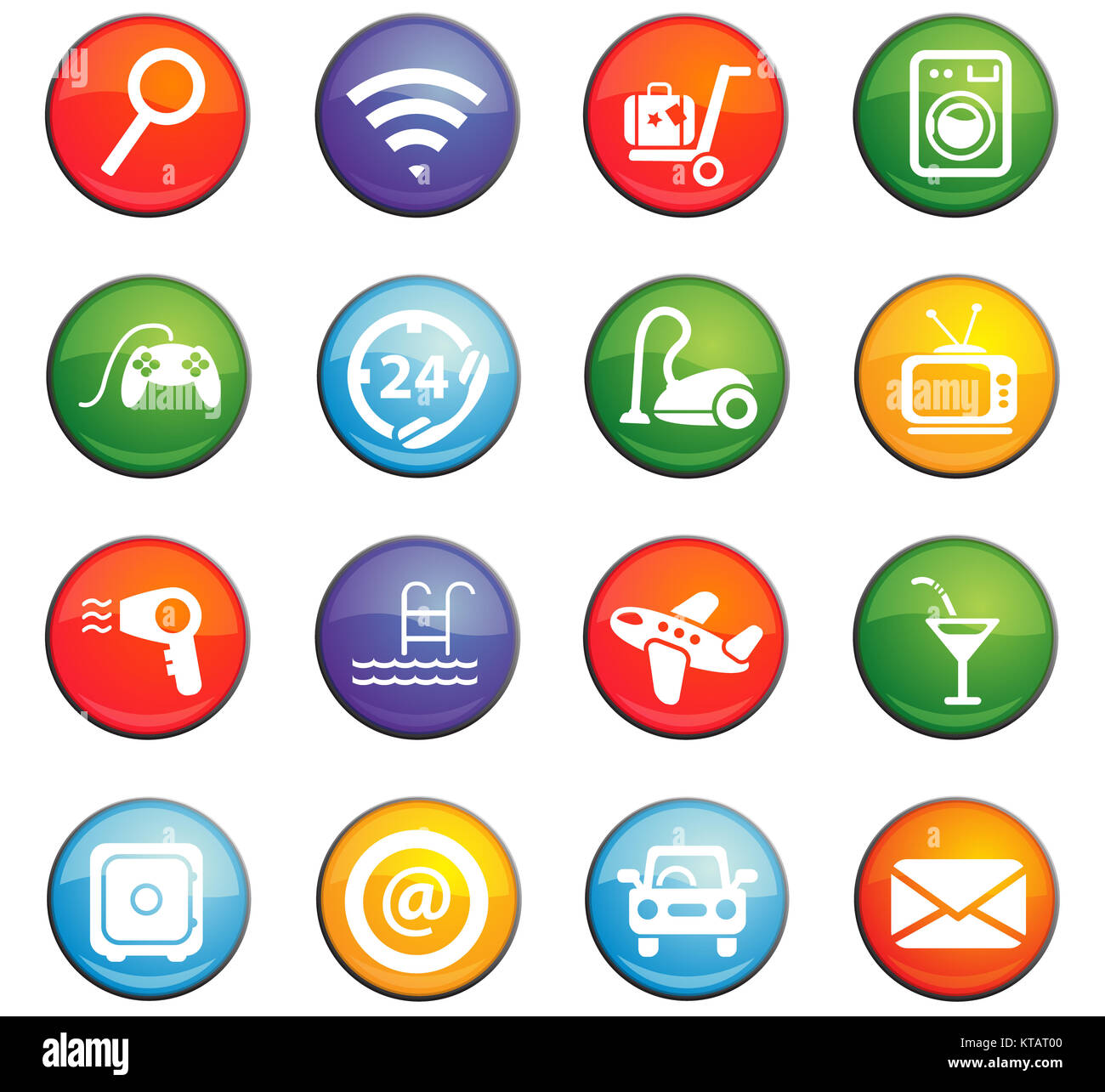 hotel room service icon set Stock Photo - Alamy
