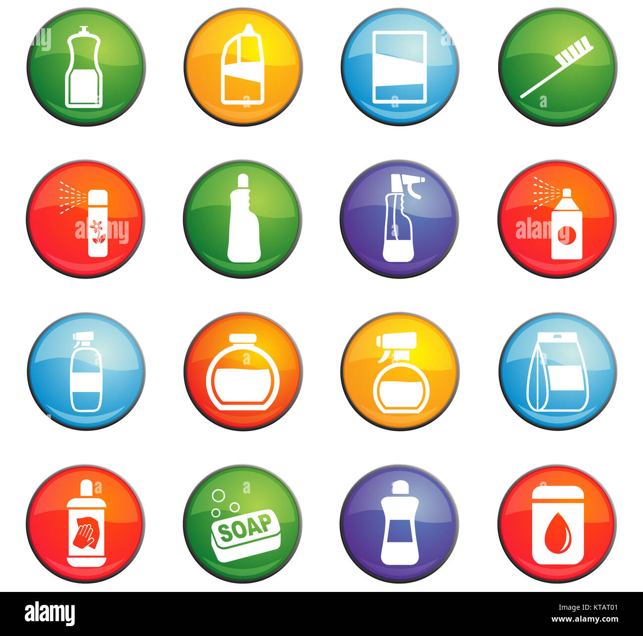 household chemicals icon set Stock Photo - Alamy