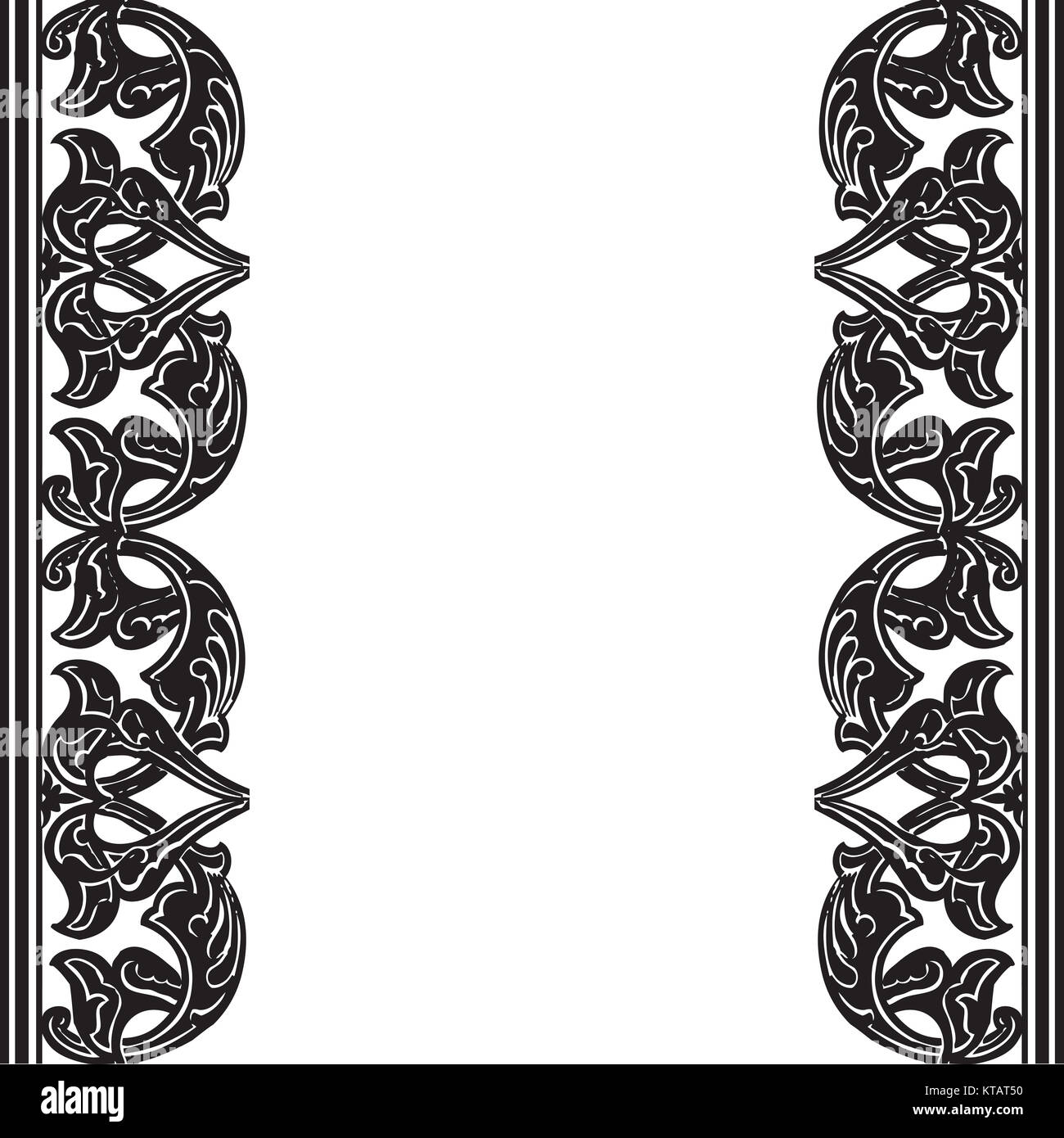 Vector illustration of ornamental seamless border (Arabic style Stock ...