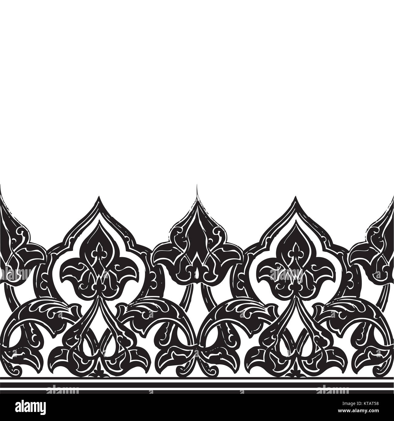 Vector illustration of ornamental seamless border (Arabic style Stock ...