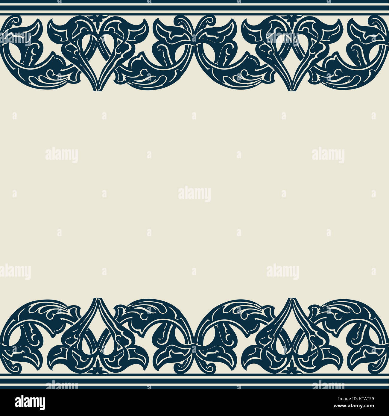 Vector illustration of ornamental seamless border (Arabic style Stock ...