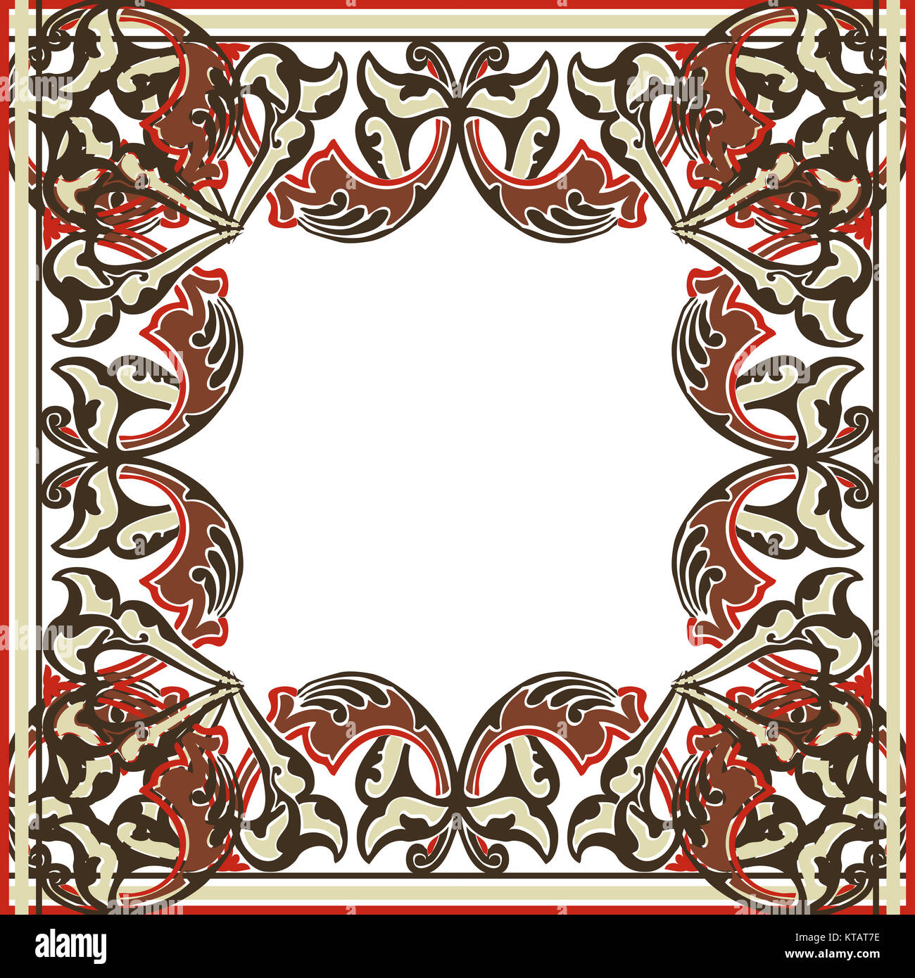 Vector ornate frame in Eastern style Stock Photo - Alamy