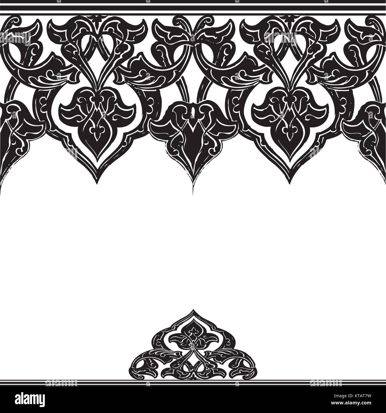 Vector illustration of ornamental seamless border (Arabic style Stock ...