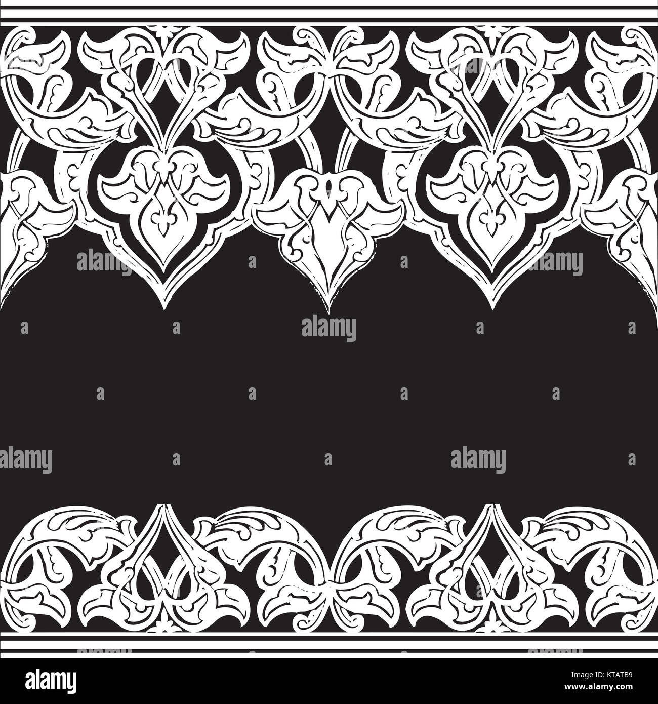 Vector illustration of ornamental seamless border (Arabic style Stock ...