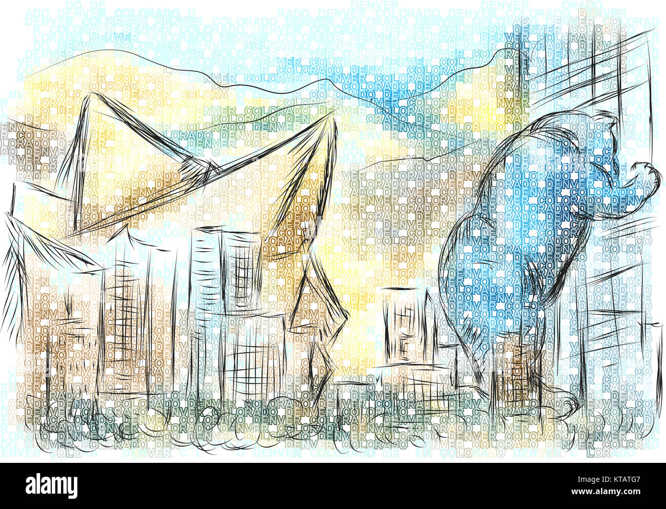 Denver skyline vector hi-res stock photography and images - Alamy