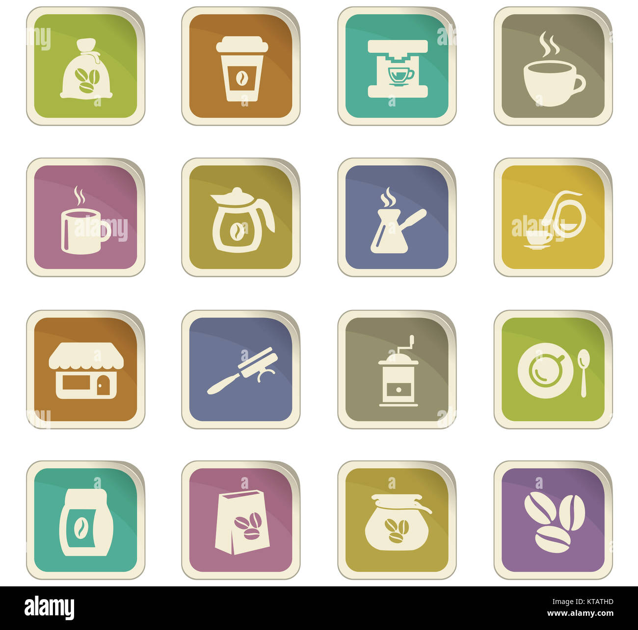 Coffee icons set Stock Photo - Alamy