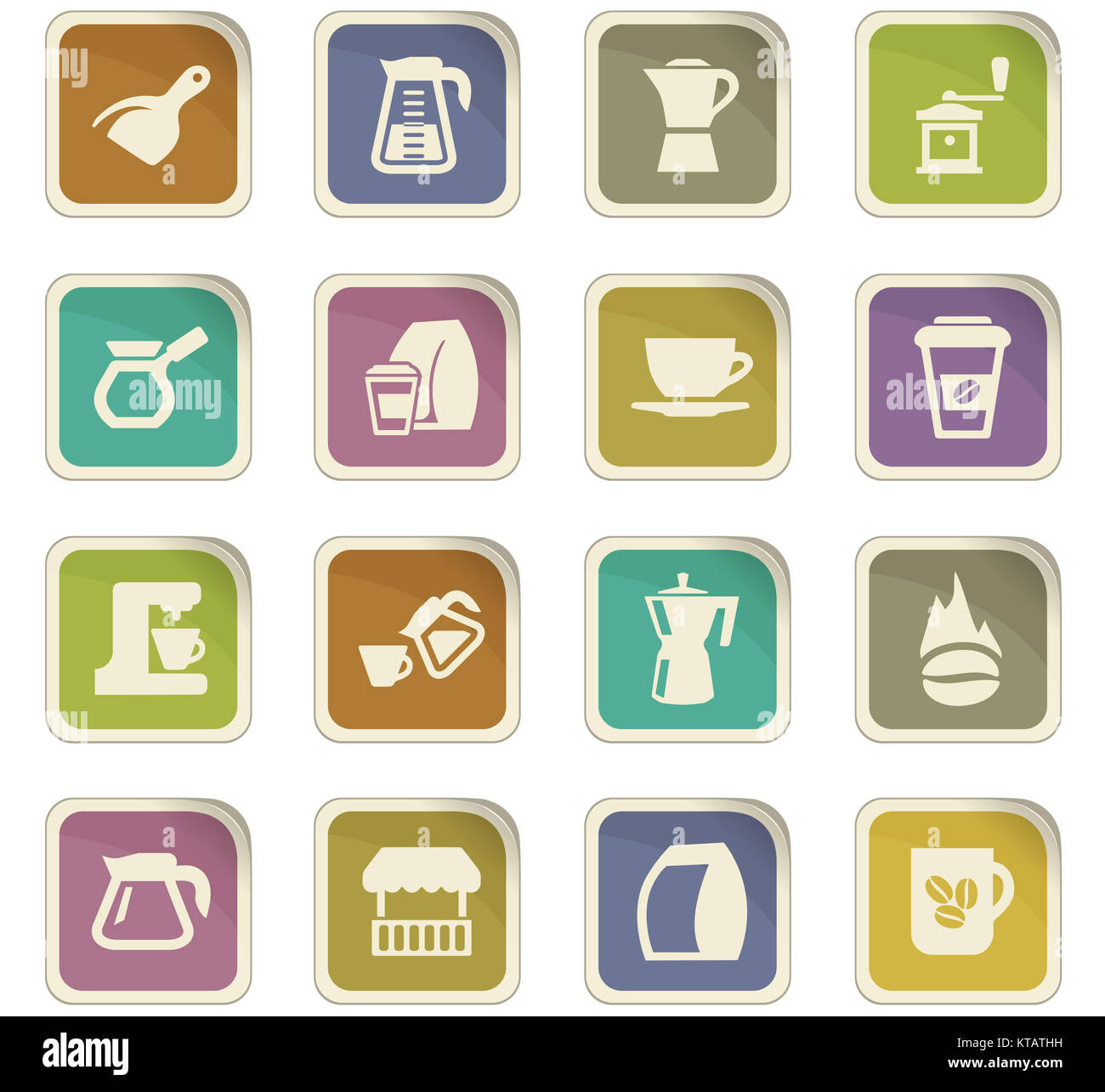 Coffee icons set Stock Photo - Alamy