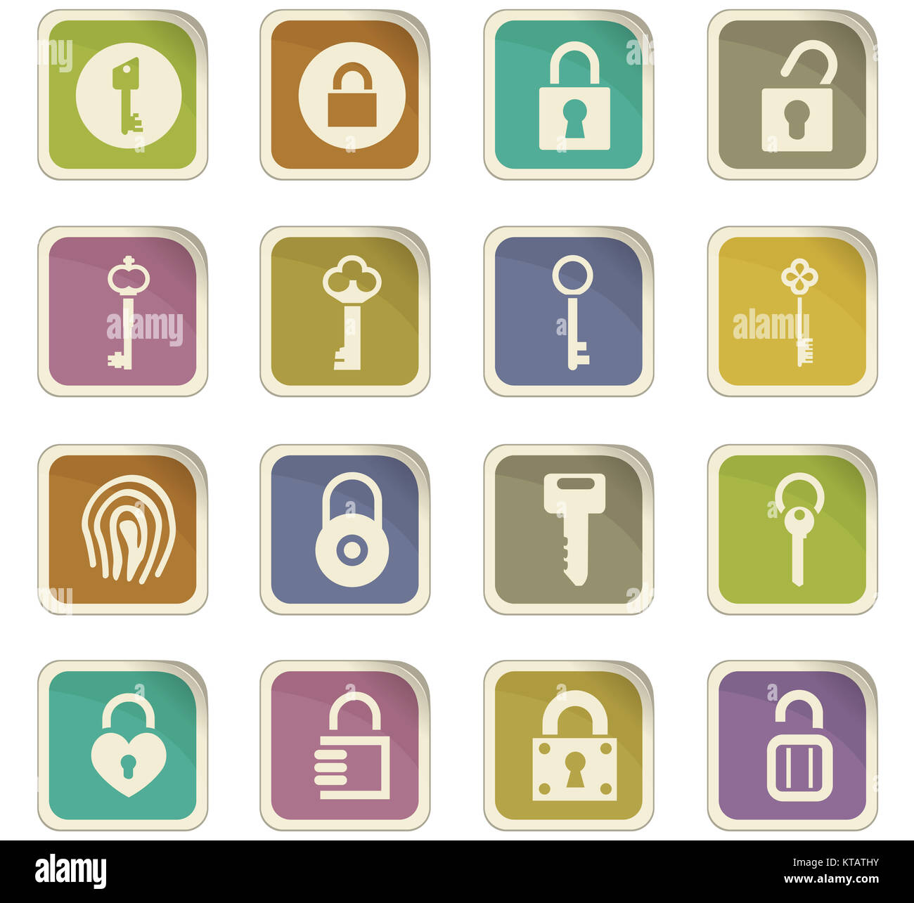 Lock and Key icons set Stock Photo - Alamy