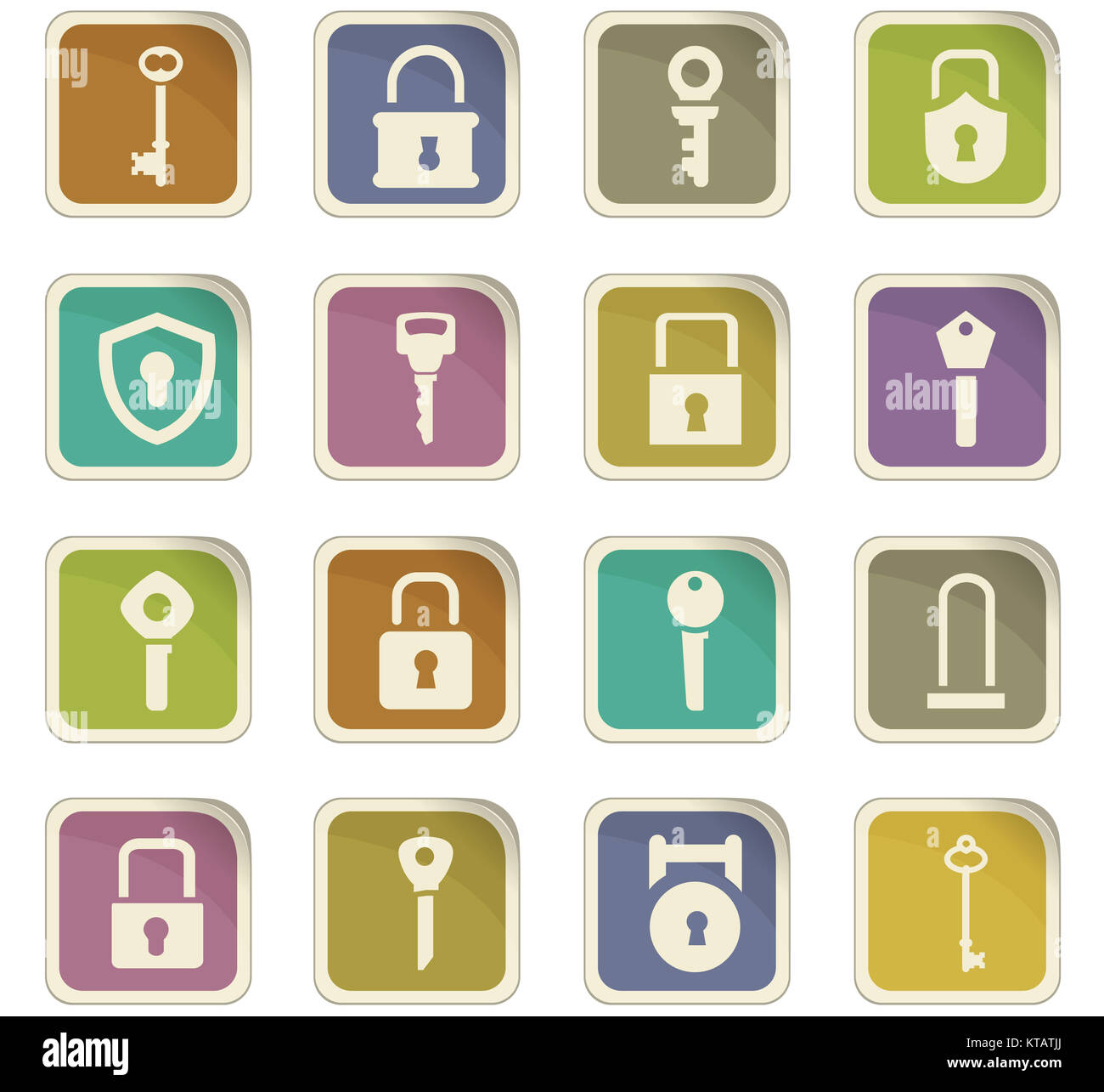 Lock and Key icons set Stock Photo - Alamy