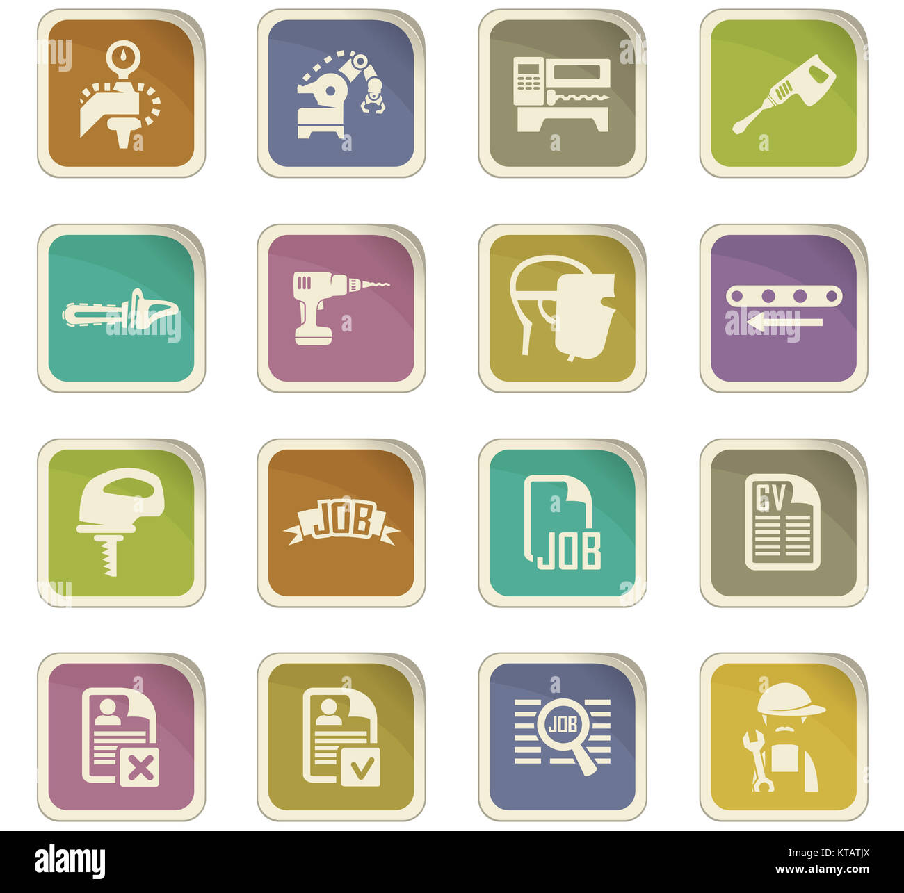 Job icons set Stock Photo - Alamy