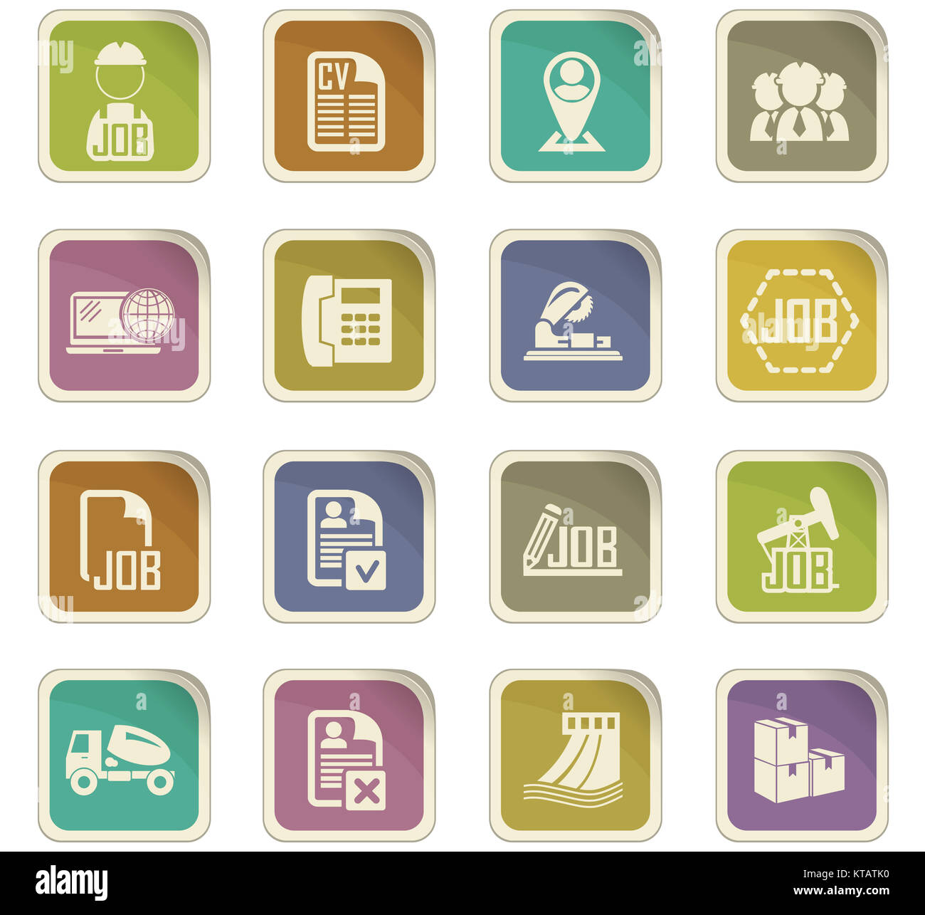 Job icons set Stock Photo - Alamy