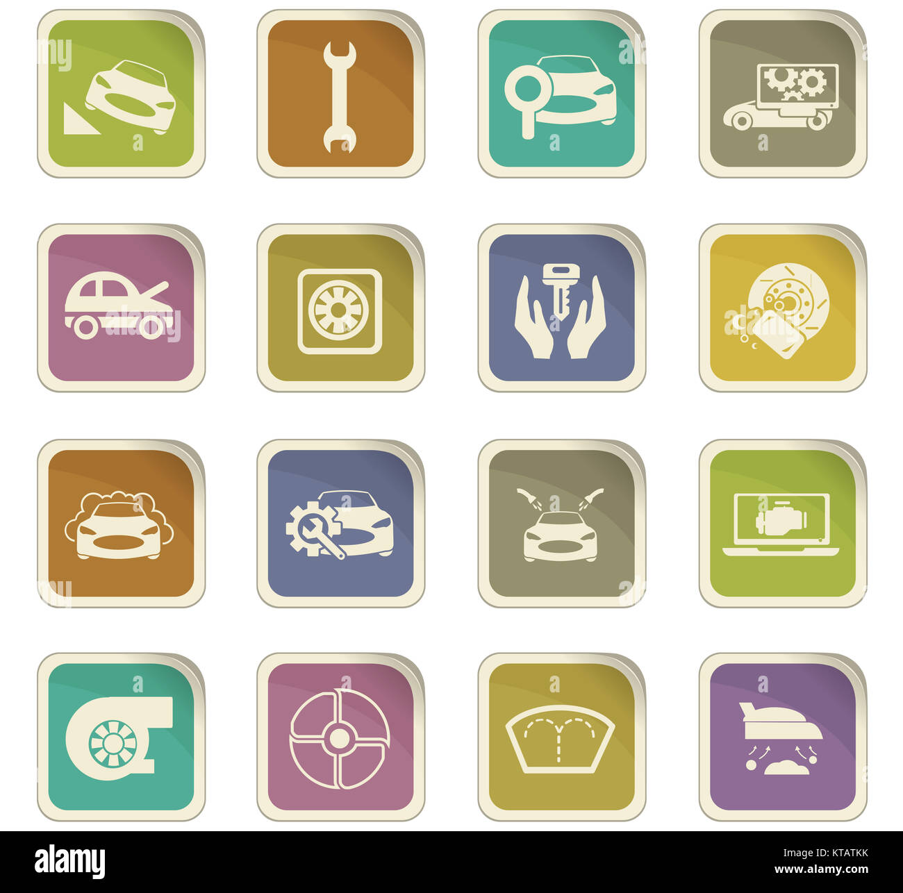 Car shop icons set Stock Photo - Alamy
