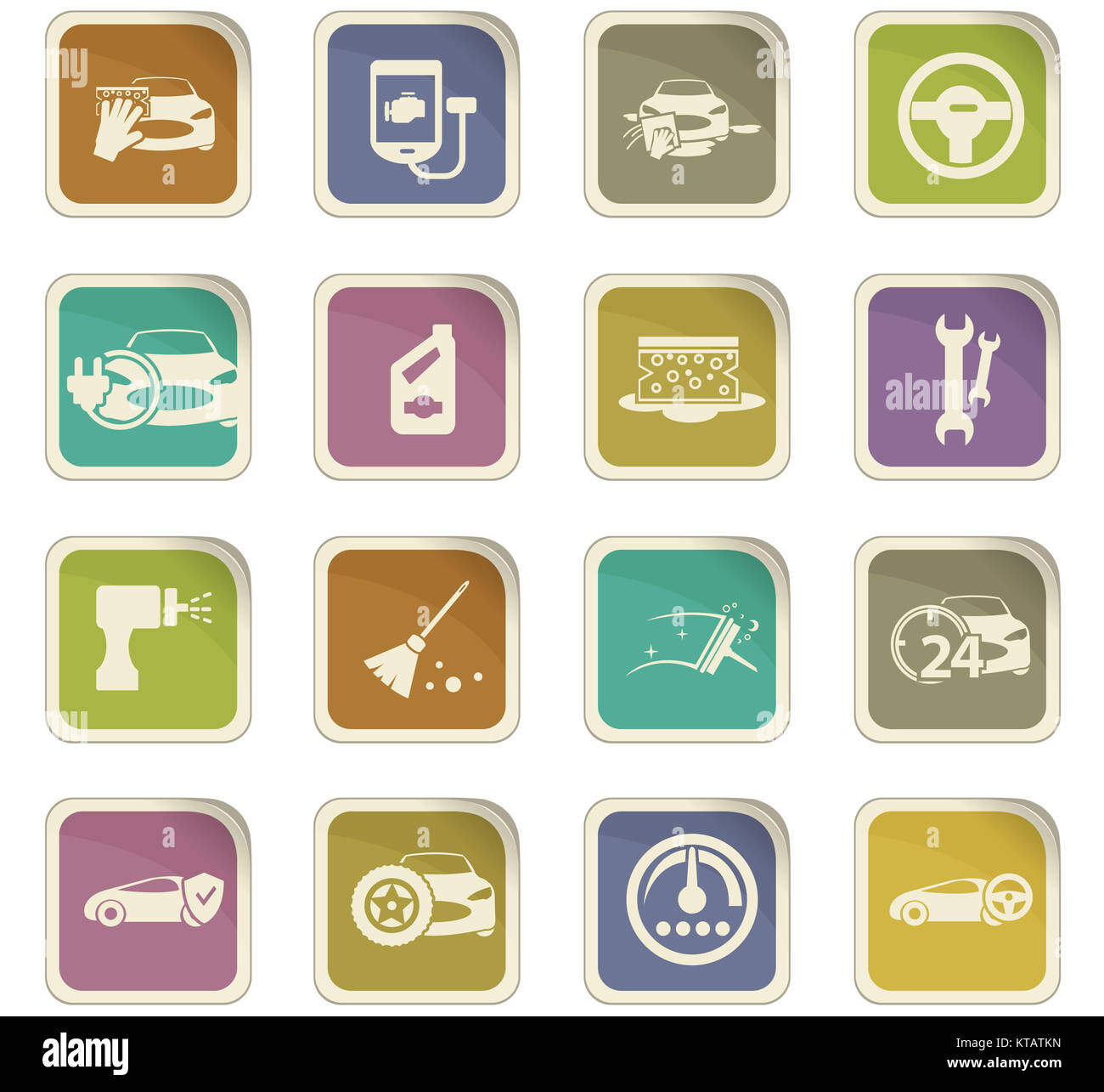 Car shop icons set Stock Photo - Alamy