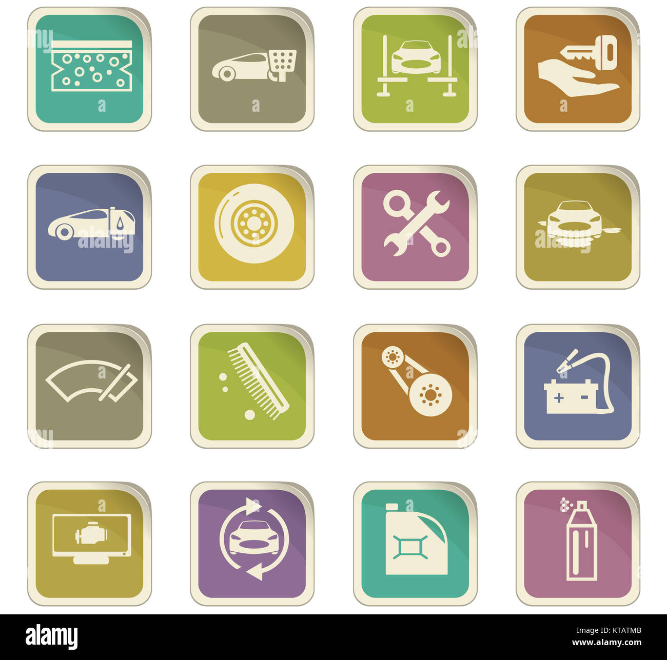 Car shop icons set Stock Photo - Alamy