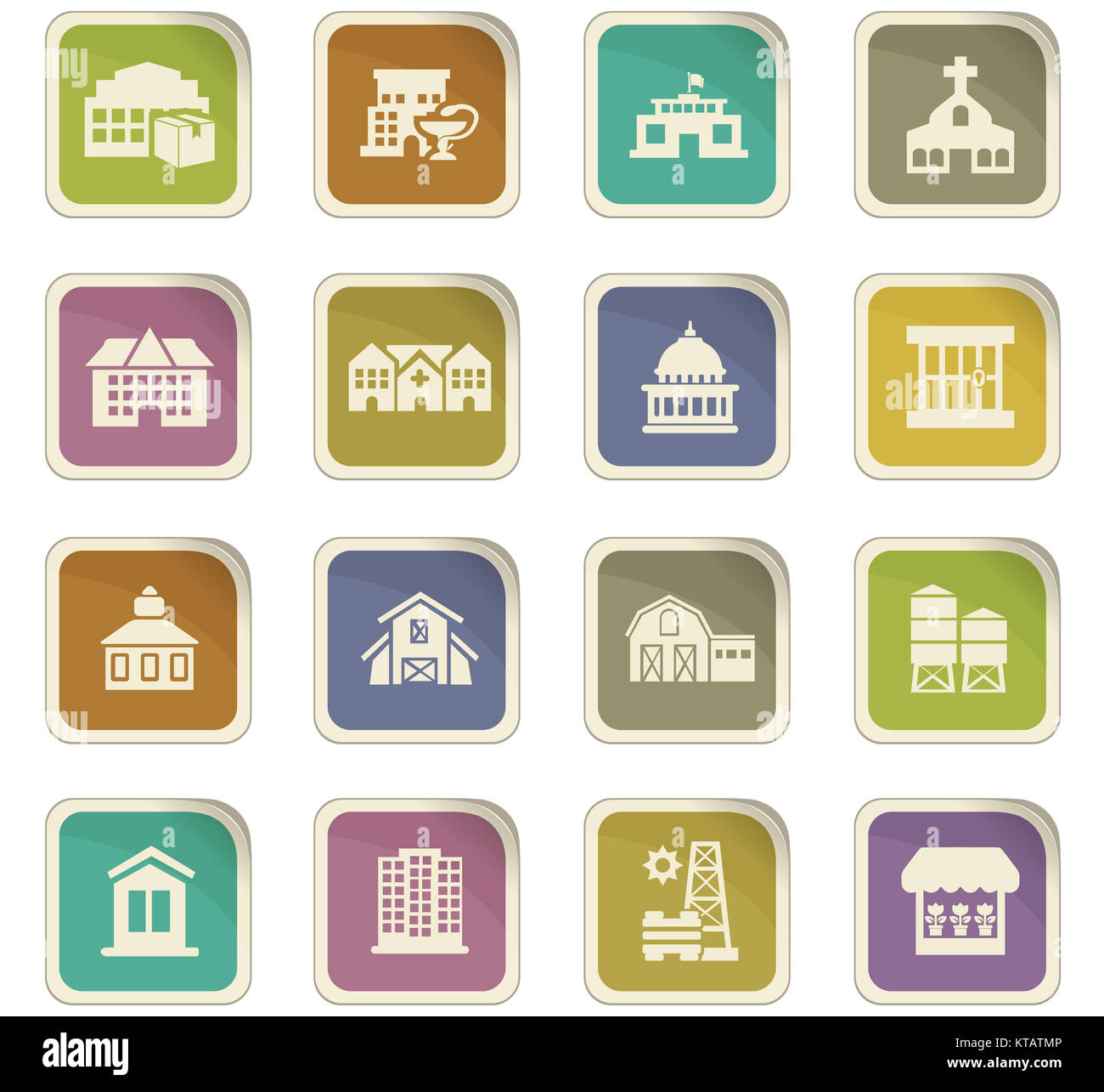 Infrastucture of the city icons set Stock Photo - Alamy