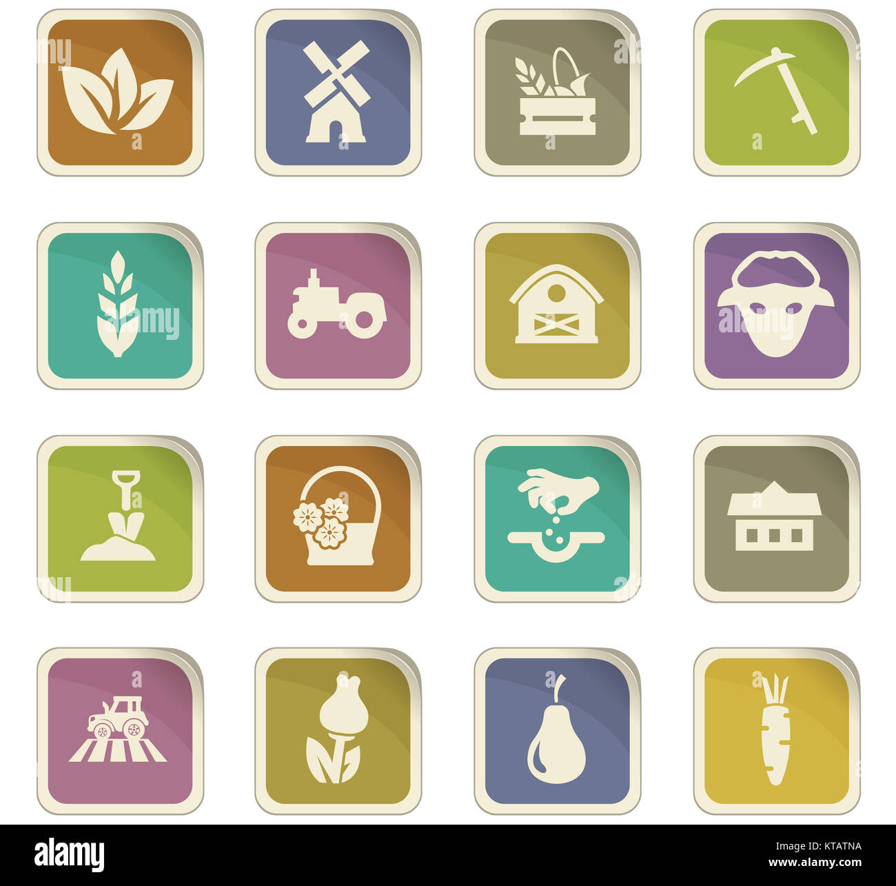 Agricultural icons set Stock Photo - Alamy
