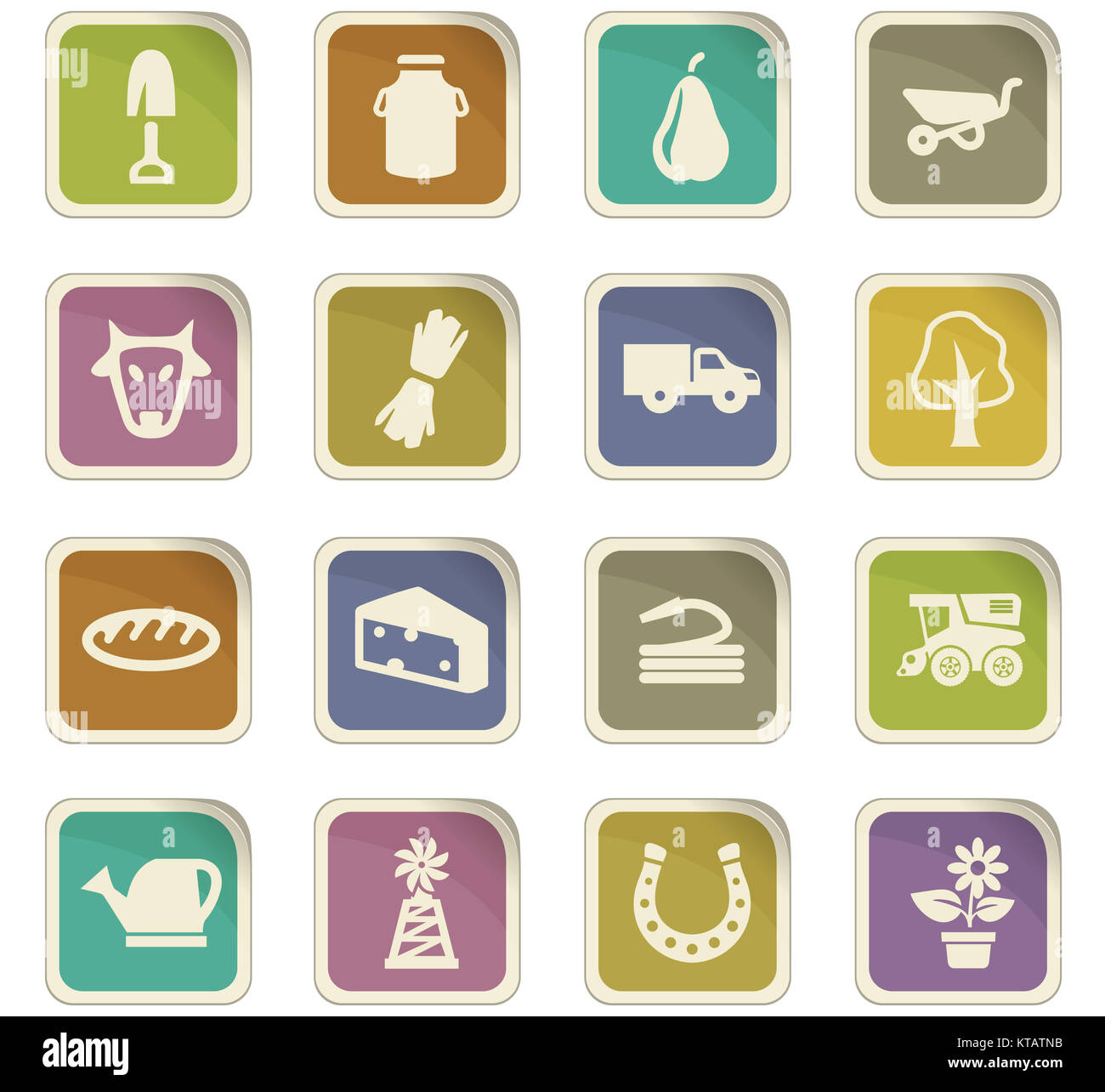 Agricultural icons set Stock Photo - Alamy